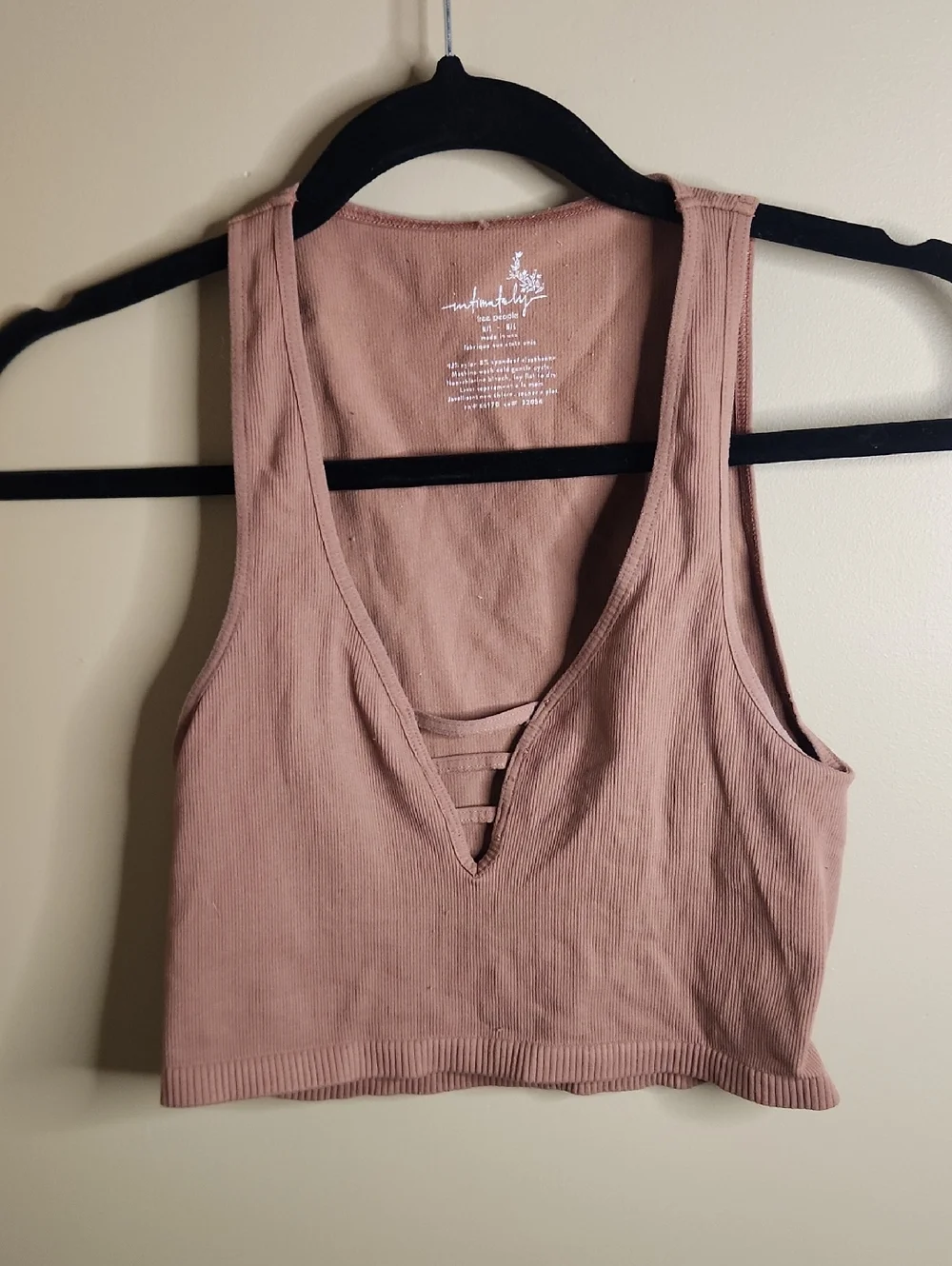 Free People | Tops | Free People Clean Slate Crop Top In Muted Rose ...
